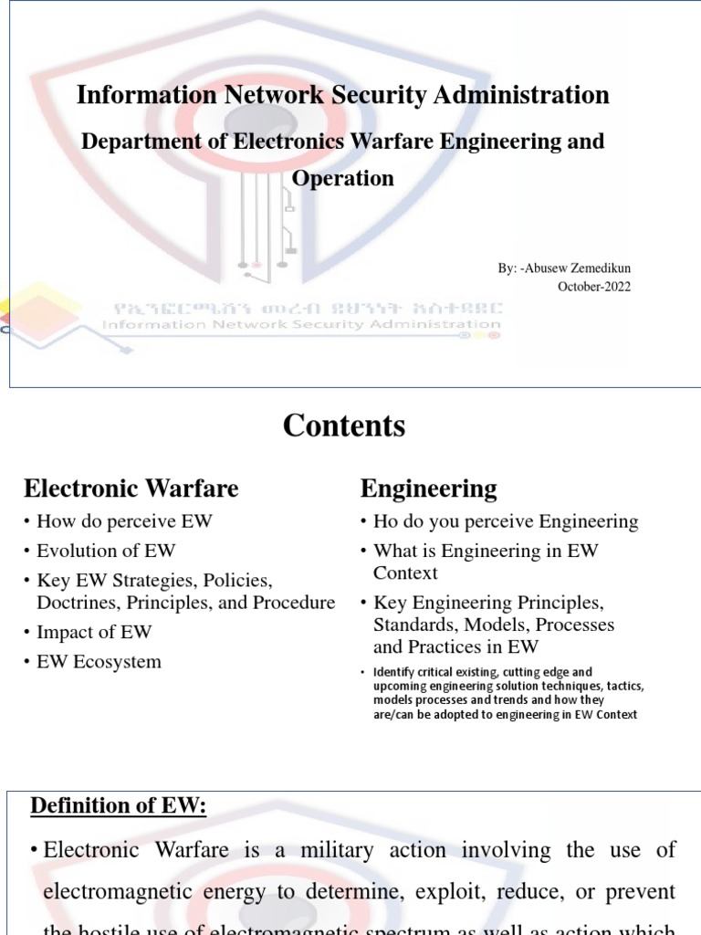 Information Network Security Administration: Department of Electronics Warfare Engineering and ...