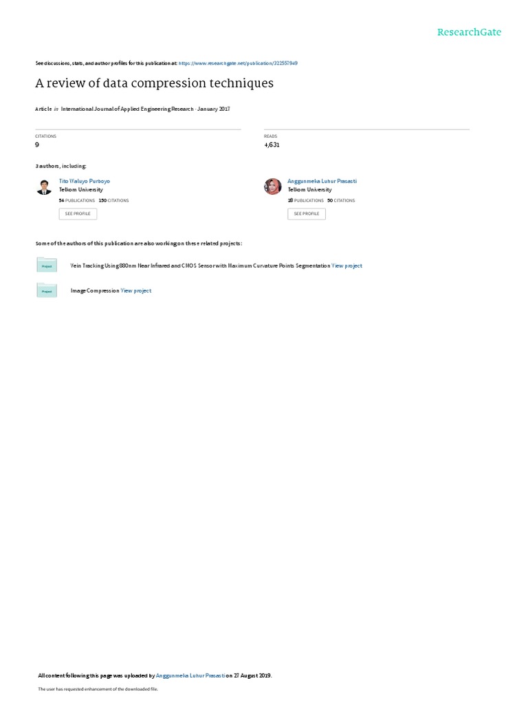 A Review of Data Compression Techniques | PDF | Data Compression | Codec