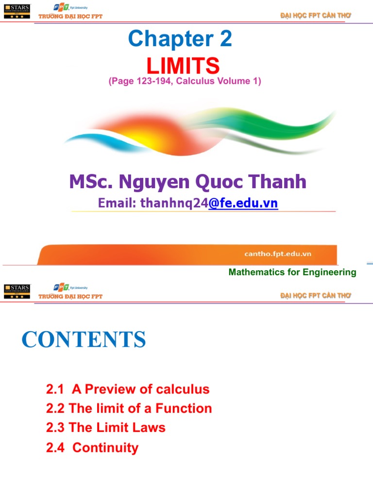 MAE101 CAL V1 Chapter 2 Limits | PDF | Continuous Function | Function (Mathematics)