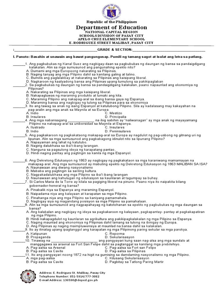First Periodic Test in AP | PDF