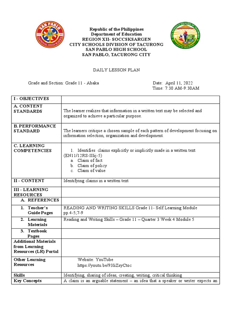 Types of Claims | PDF | Truth | Learning