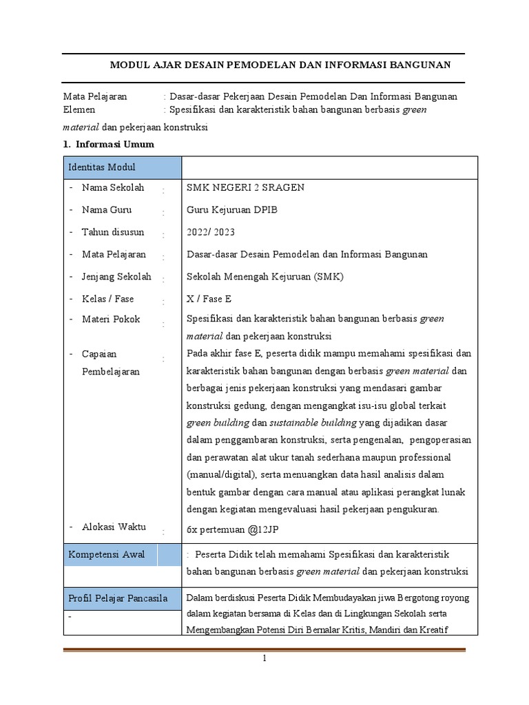 Modul Ajar Elemen 8 Rev | PDF | Karier & Perkembangan