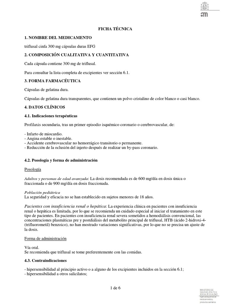 TRIFLUSAL | PDF | Droga anti-inflamatoria libre de esteroides | Plaqueta