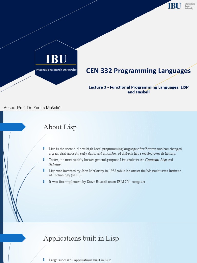 Lecture 3 Fpl Lisp And Haskell Pdf Boolean Data Type Programming