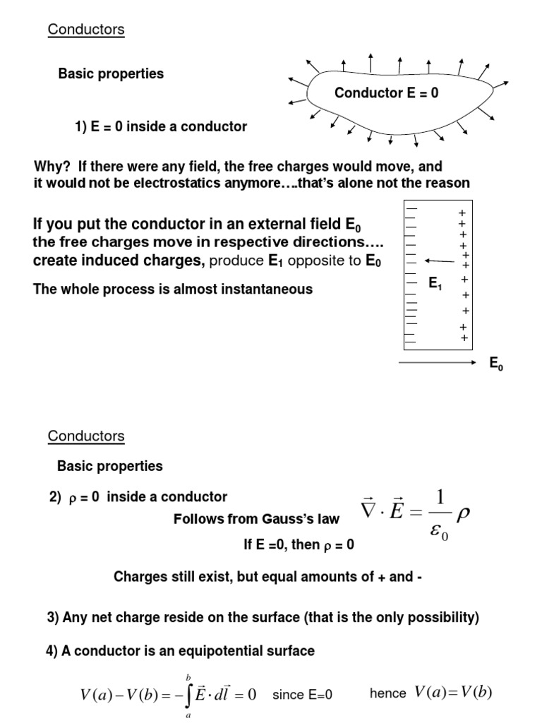 Conductors Basic Properties | PDF | Capacitance | Force
