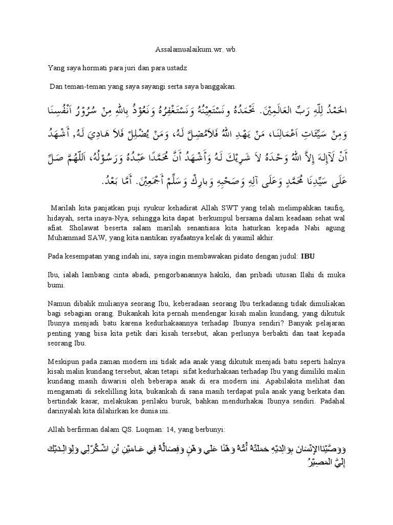 Pidato Ibu | PDF