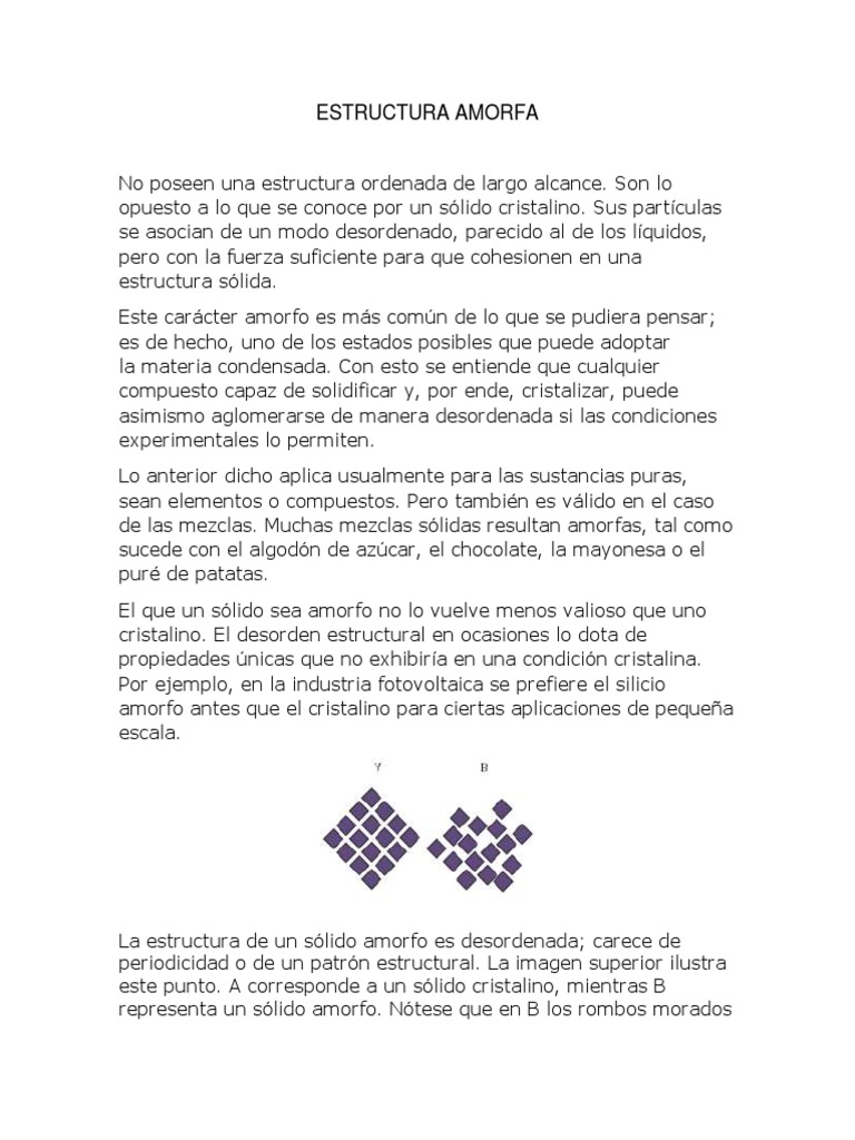 Estructura y propiedades de sólidos amorfos | PDF | Sólido amorfo | Sólido