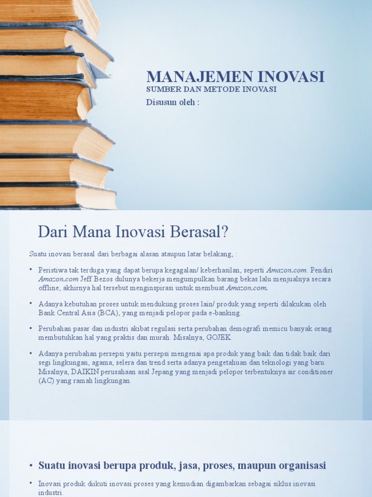 MANAJEMEN INOVASI DAN SUMBER DAYA INOVASI | PDF