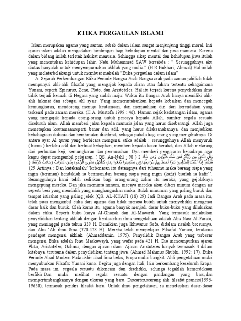 Etika Pergaulan Islami | PDF | Agama & Spiritualitas