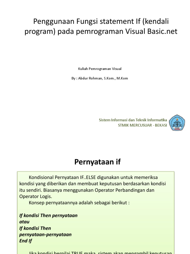 2016 Visual 3 Combobox & Kendali Program | PDF