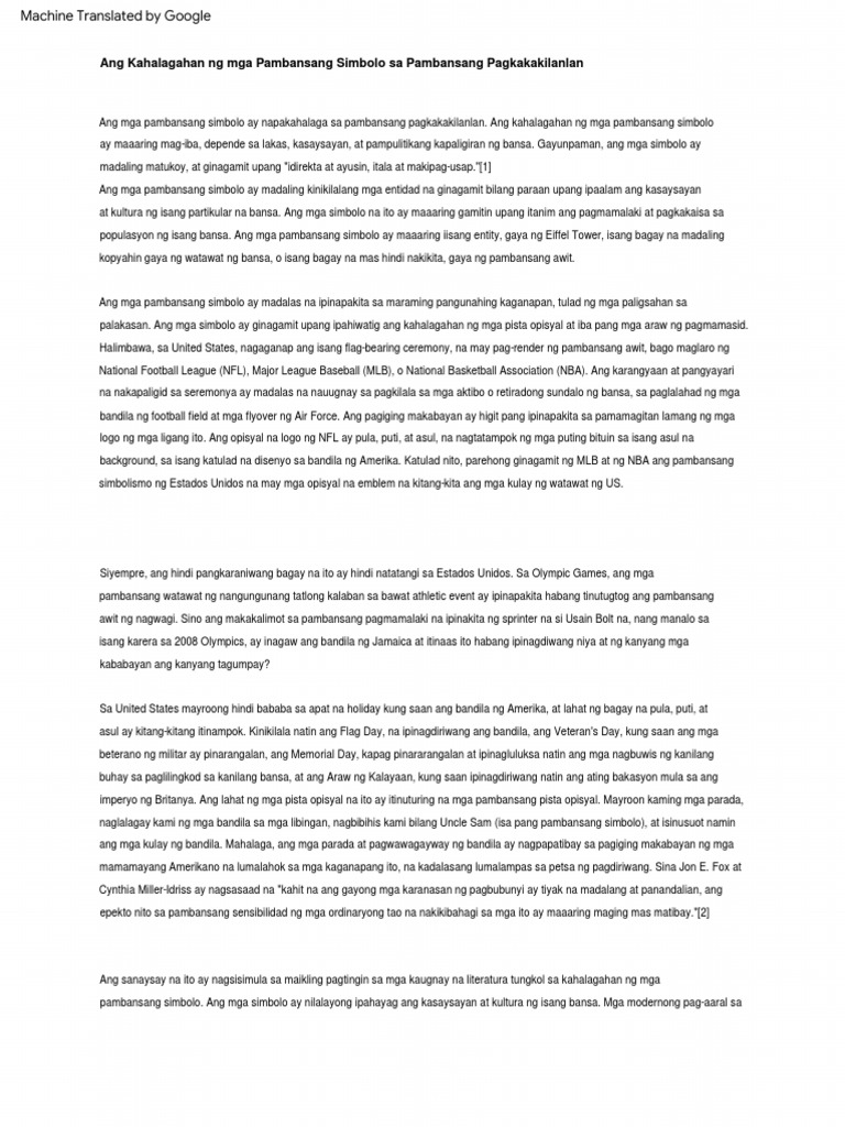 National Symbols Are Very Important To National Identity Tagalog | PDF