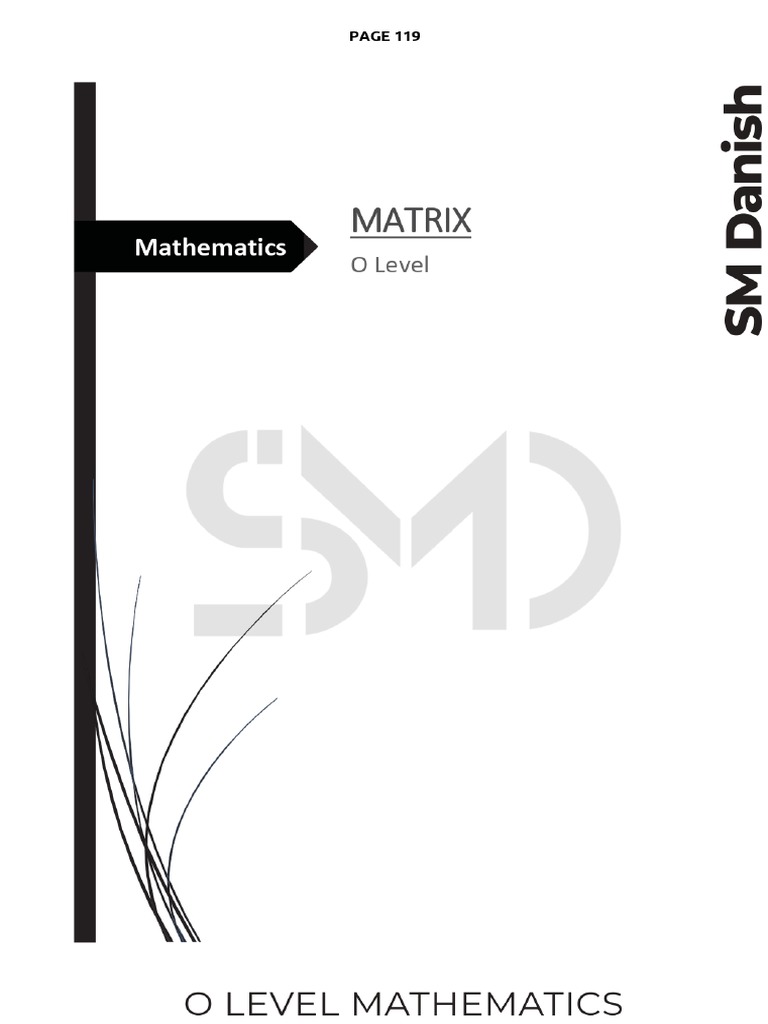 O Level Math Matrices Topical | PDF