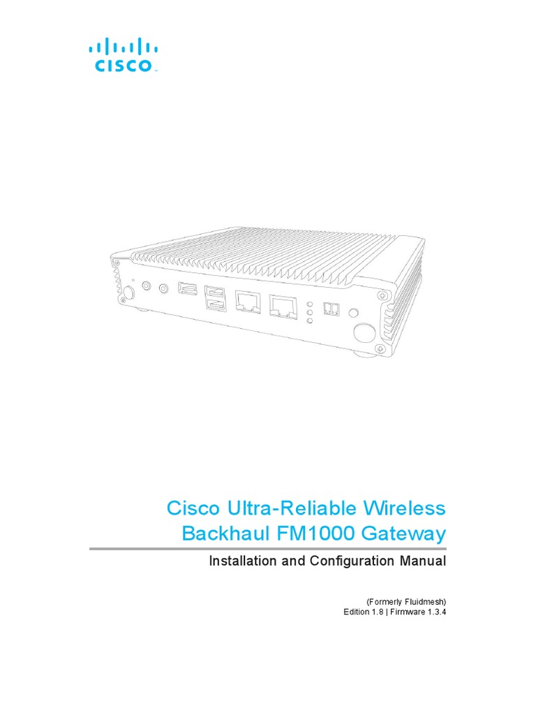 Cisco Urwb fm1000 Gateway Usermanual | PDF | Computer Network | Ip Address