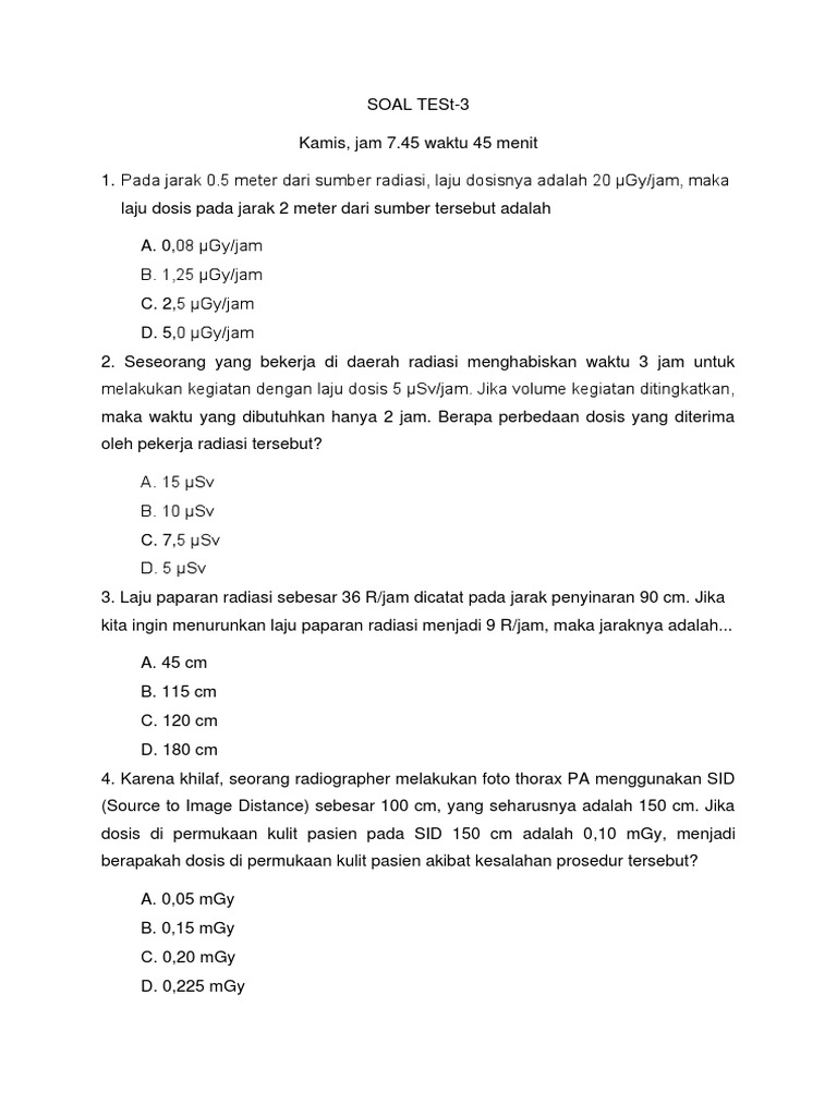 SOAL TESt-3 8 Juli 21 | PDF | Kesehatan Holistik | Teknologi & Rekayasa