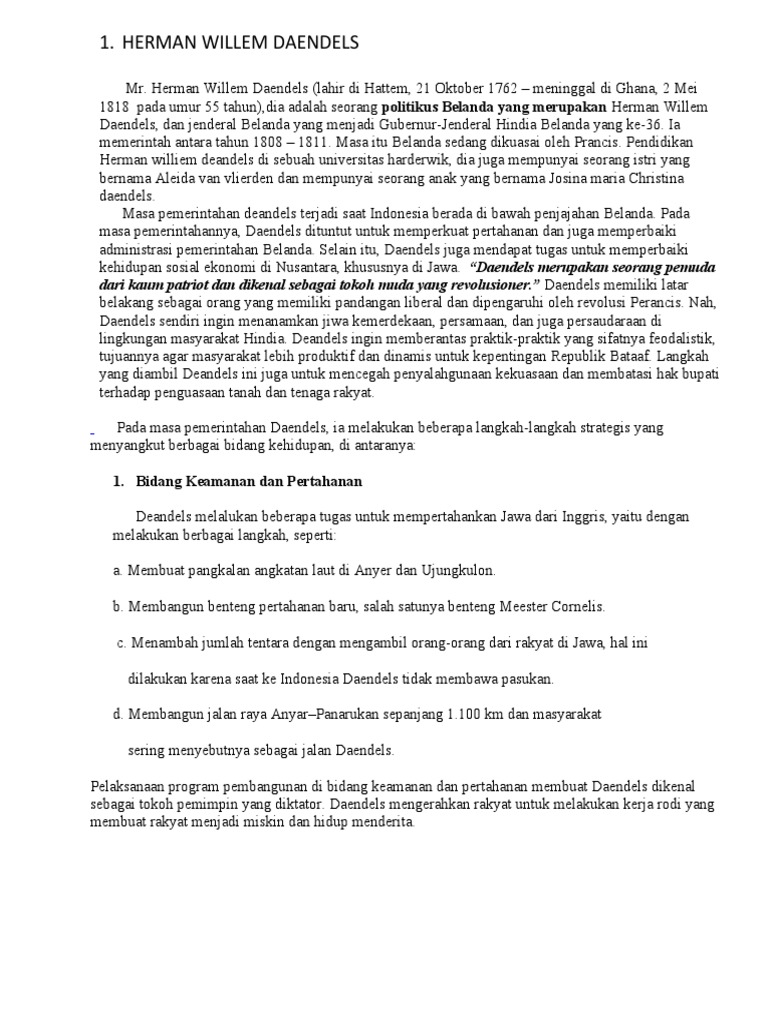 Herman Willem Daendels | PDF | Sejarah