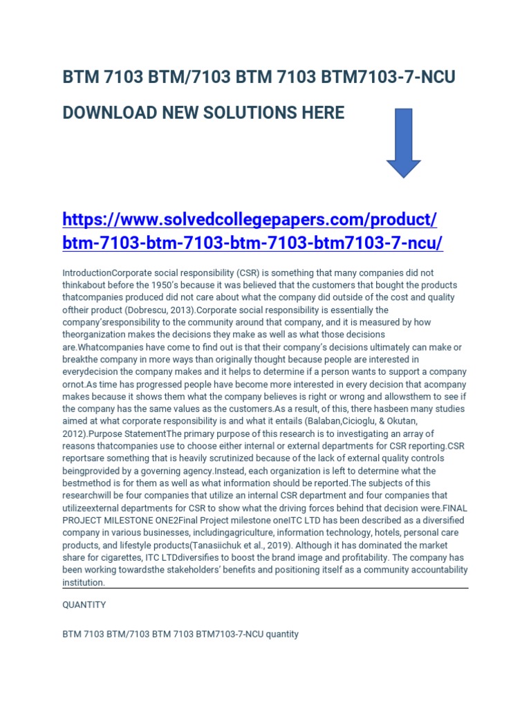 BTM 7103 BTM7103-7 | PDF | Corporate Social Responsibility | Sustainability
