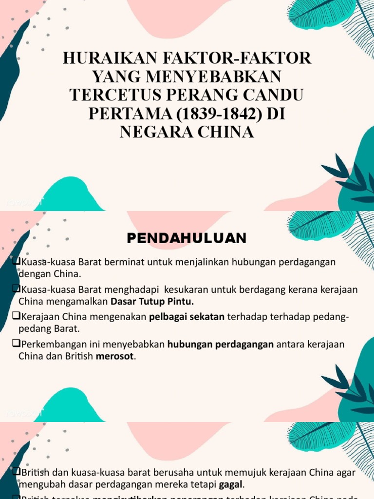 Faktor Penyebab Perang Candu Pertama | PDF | Sejarah