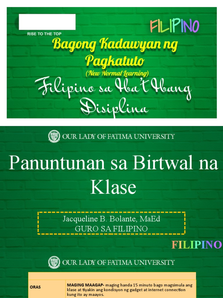 Alituntunin Sa Online Class | PDF