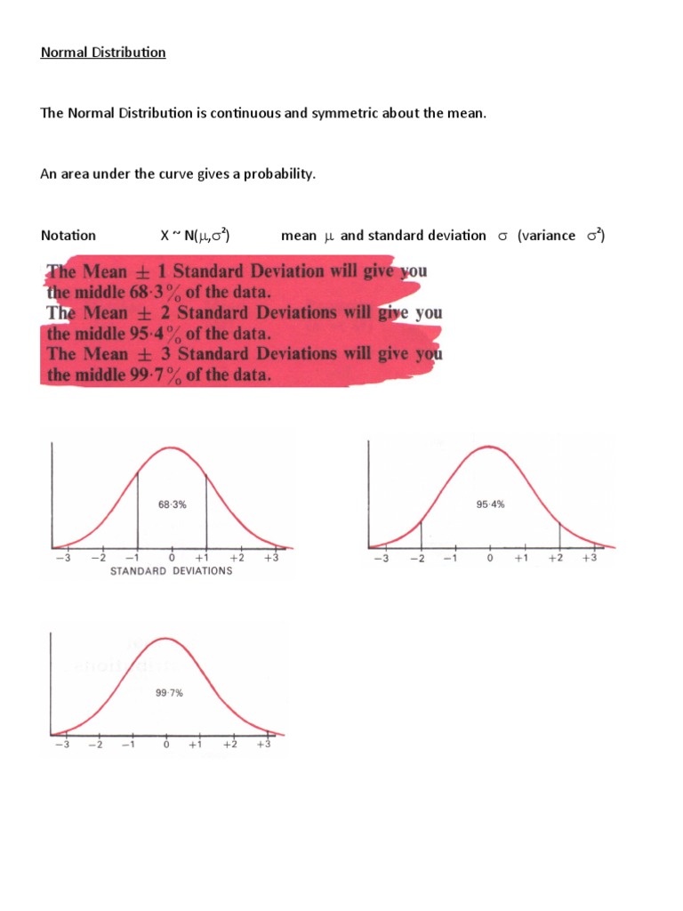 Normal Distribution Notes and Examples | PDF