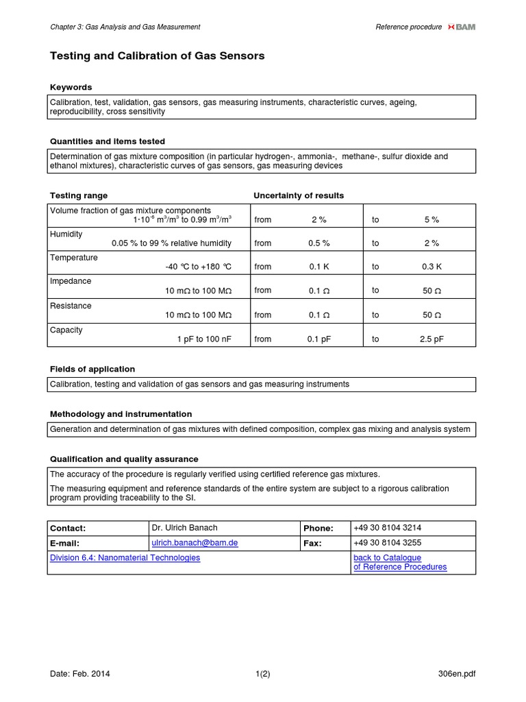 306 en | PDF | Gases | Calibration