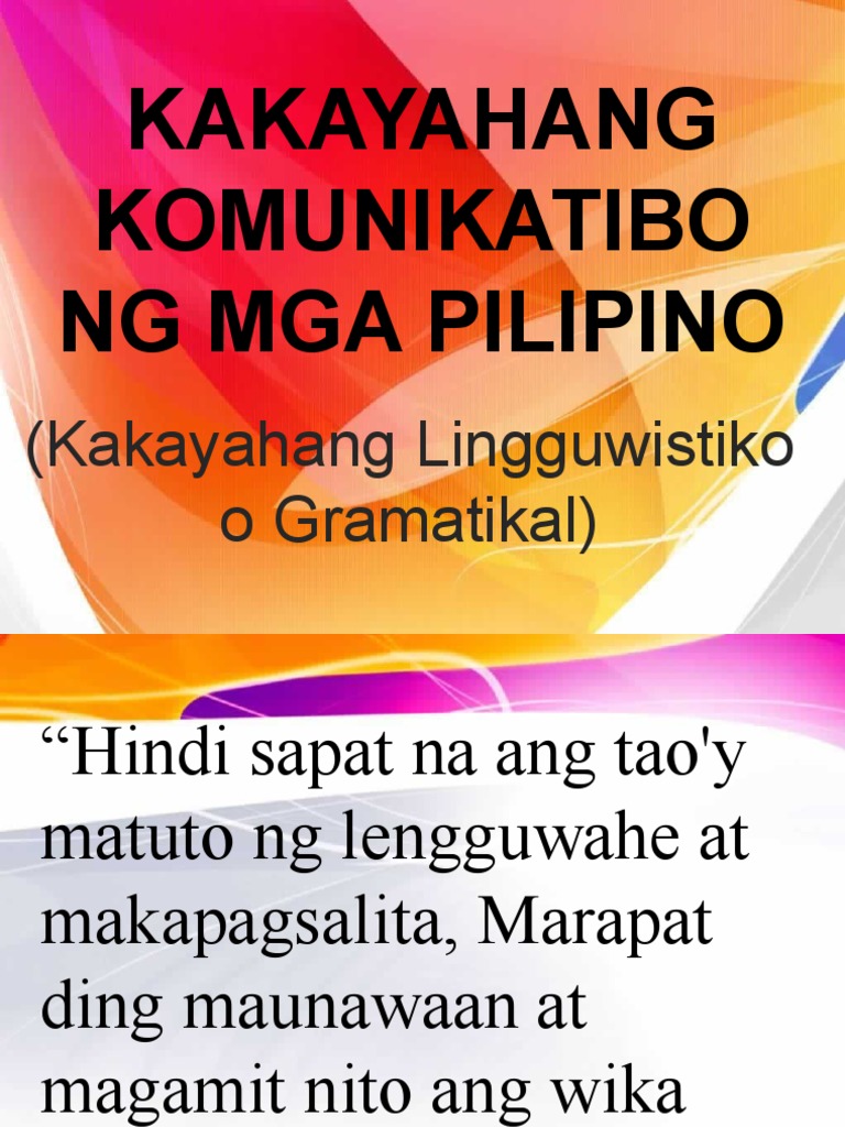 Kakayahang Komunikatibo NG Mga Pilipino | PDF