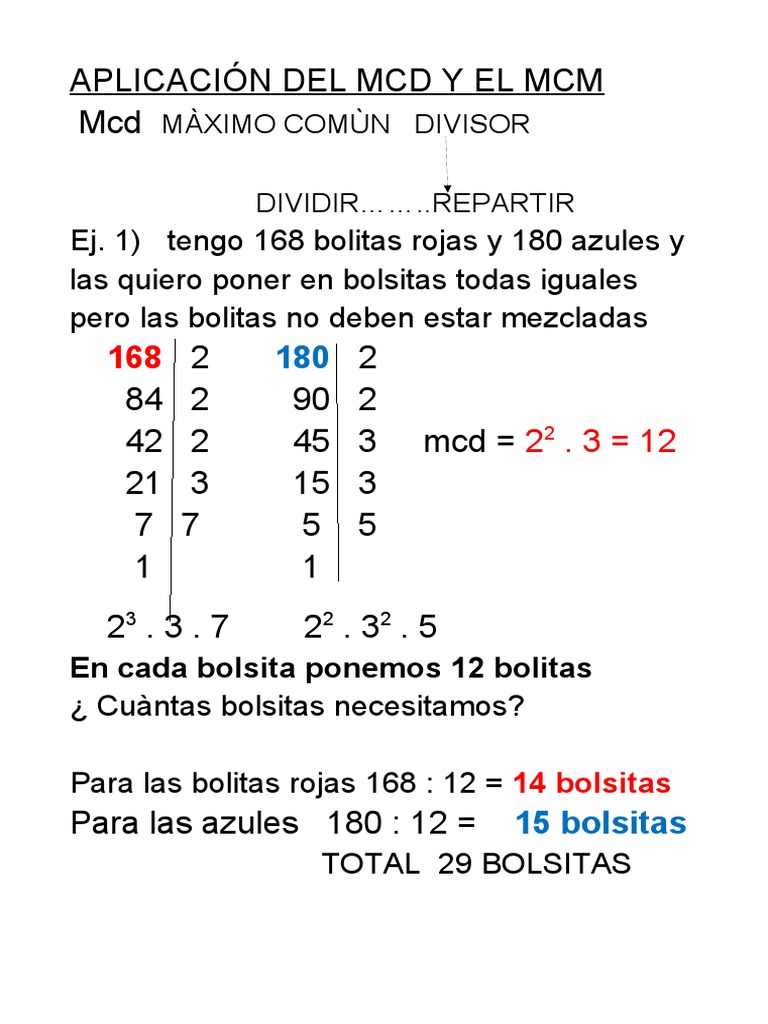 Hoja De Trabajo De Mcm Y Mcd Con Respuestas Cálculo Del Mínimo