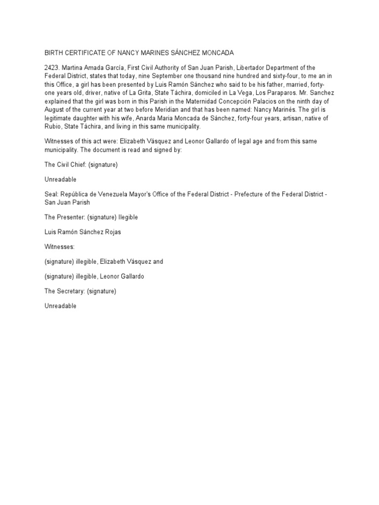 Birth Certificate - Marines | PDF