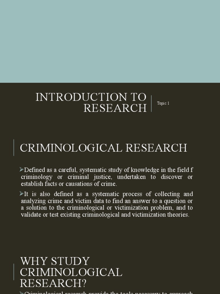 Introduction to Criminological Research | PDF | Criminology | Theory