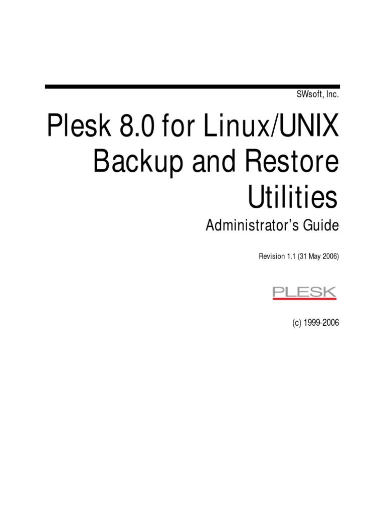 Plesk 8 Backup Restore Users Guide | PDF | Command Line Interface | Backup