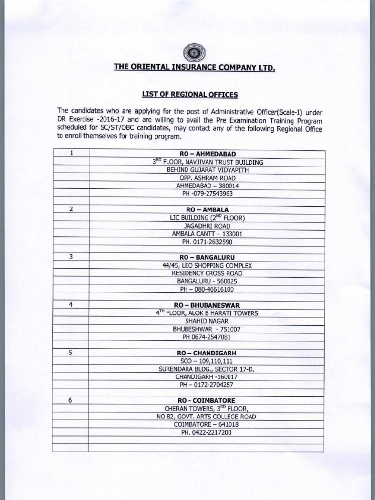 Regional Office Address | PDF