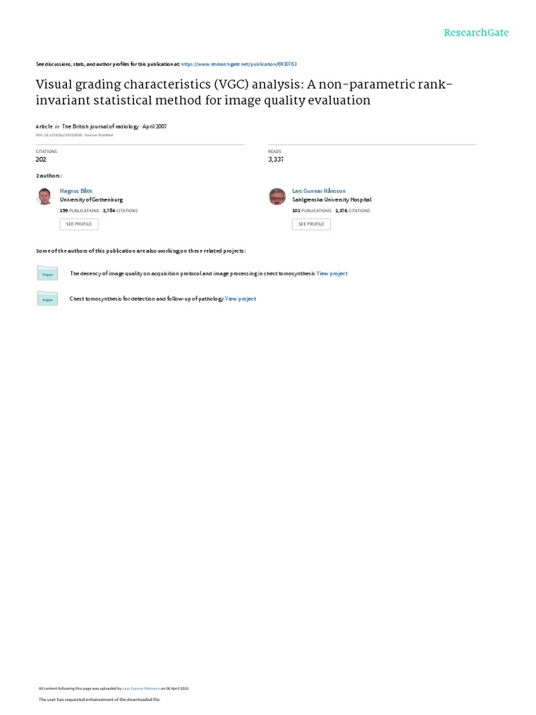 Visual Grading Characteristics VGC Analysis A Non | PDF | Receiver Operating Characteristic ...