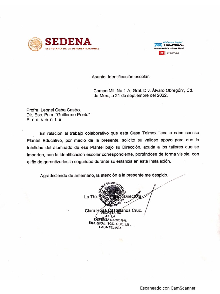 Oficio Biblioteca Telmex | PDF