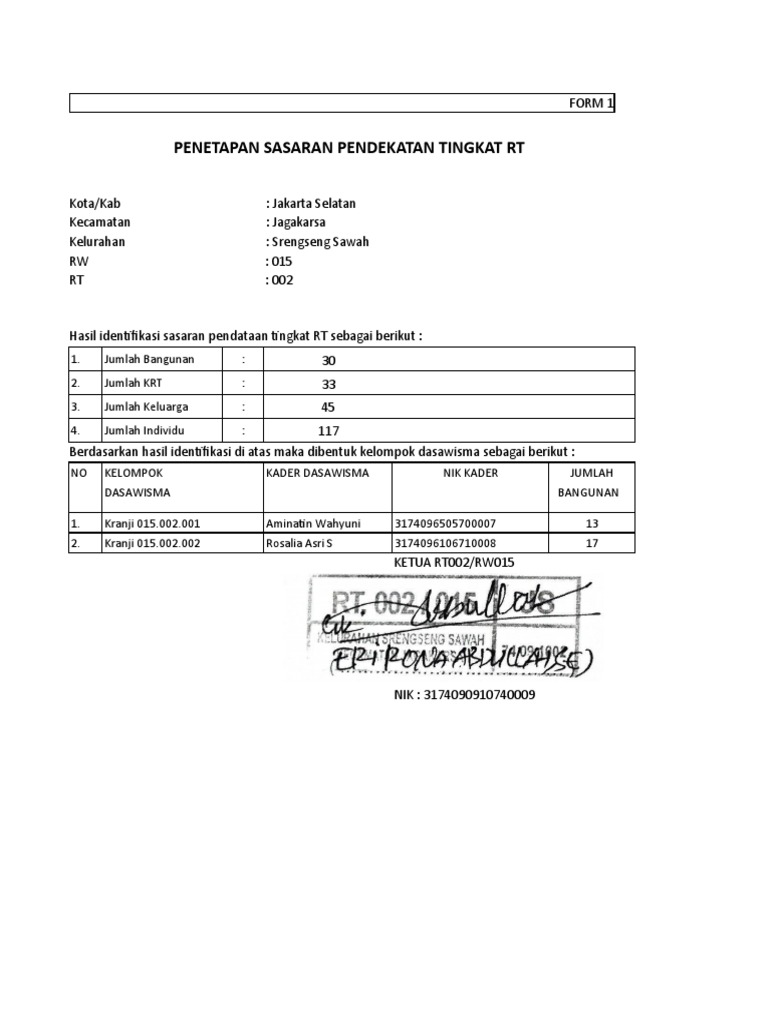 MAPPING RT 002 RW 015 Rev | PDF