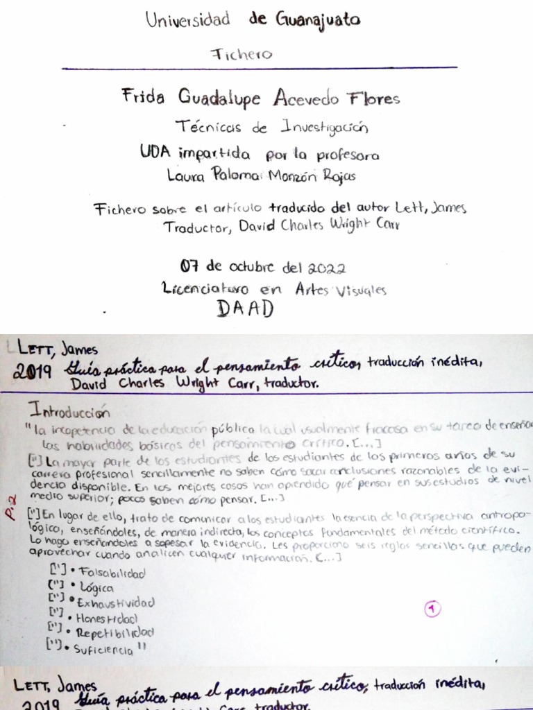 Fichas de James Lett - Frida Acevedo | PDF