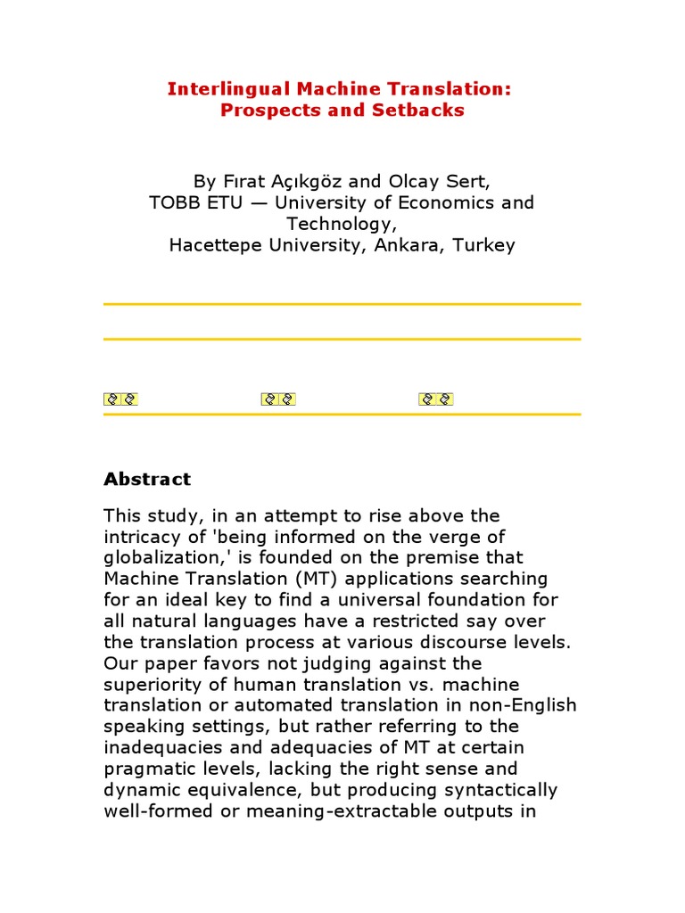 Interlingual Machine Translation | PDF | Translations | Ambiguity