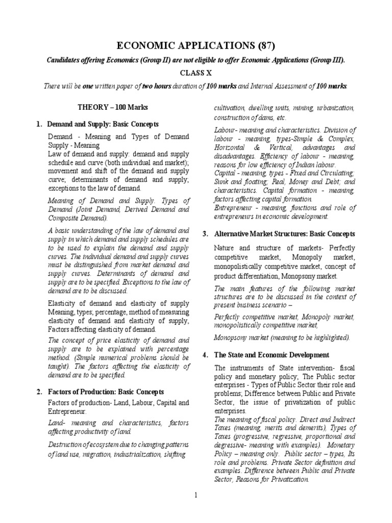 Economic Applications PDF Supply Economics Supply And Demand