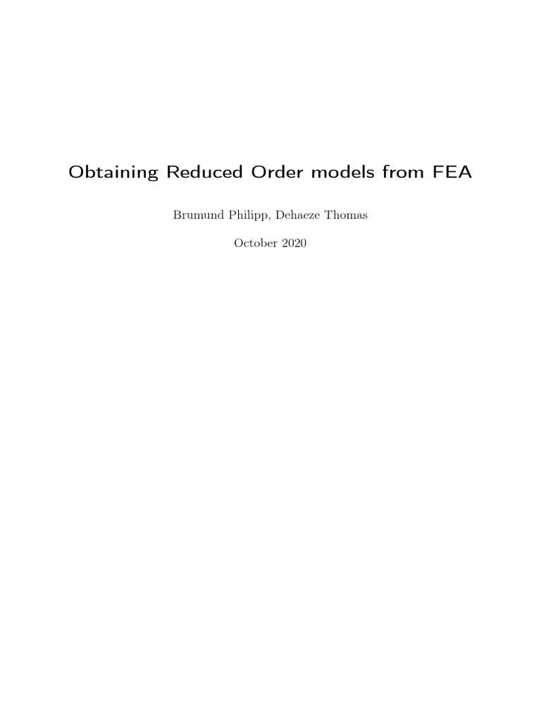 Obtaining Reduced Order Models From FEA | PDF | Finite Element Method ...