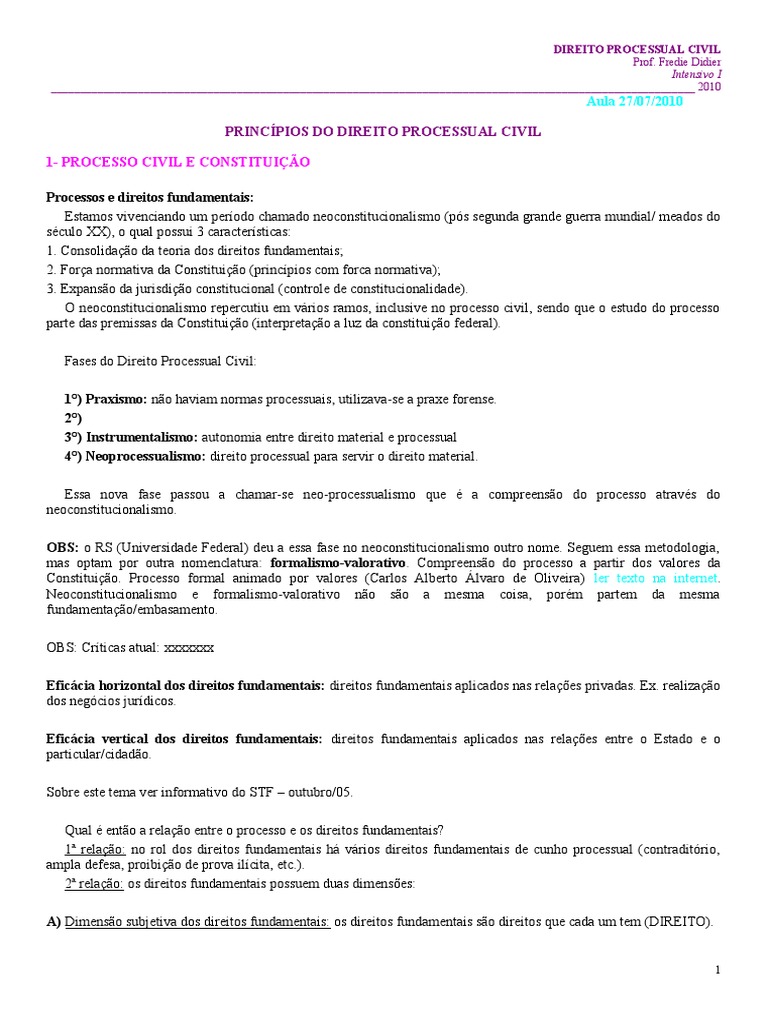 Princípios Constitucionais do Direito Processual Civil: Devido Processo ...