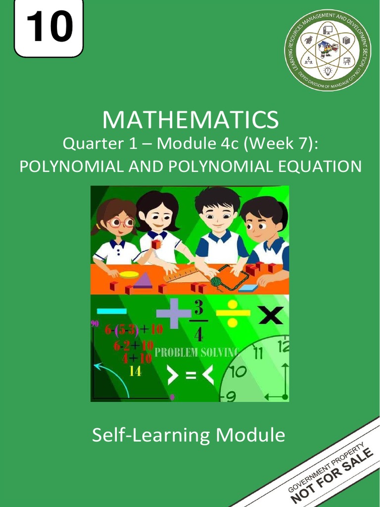 G10 - Math - Q1 - Module 7 Grade 10 | PDF | Factorization | Polynomial