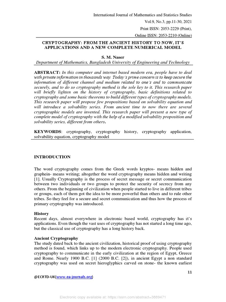 Cryptography From The Ancient History To Now | PDF | Cryptography ...