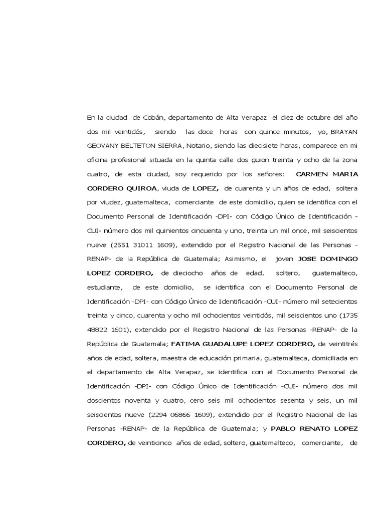 Proceso Sucesorio de Intestado | PDF | Guatemala | Ley común