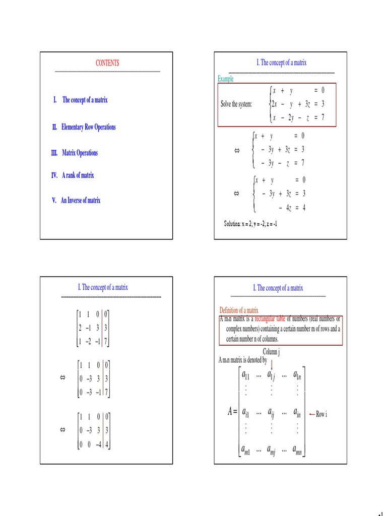 Understanding Matrices Definitions Examples Operations And Properties Pdf Matrix
