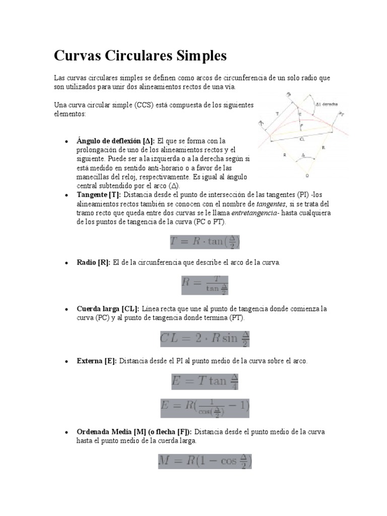 Curvas Circulares Simples | PDF | Curva | Circulo