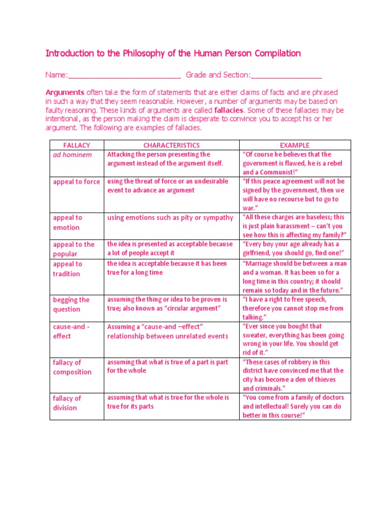 Fallacy Pdf Fallacy Argument 5205