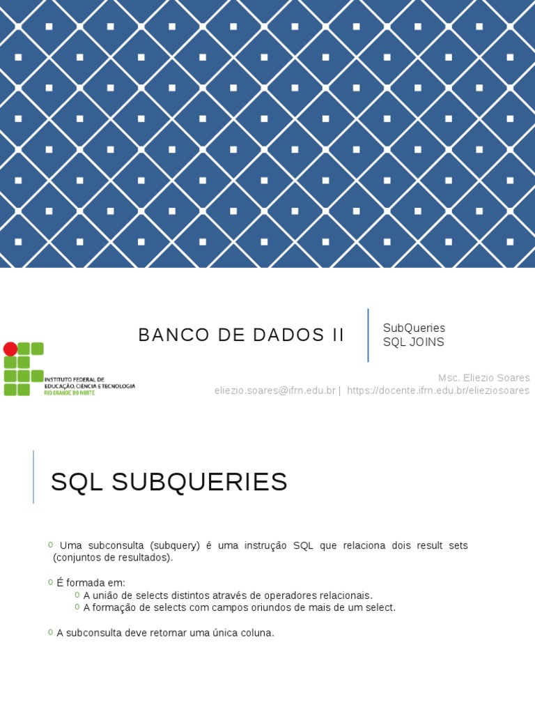 Aula 02 - Subquery | PDF | SQL | Ciência da Computação