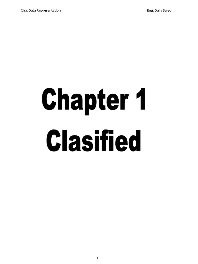 Chapter 1 - Data Representation Classified | PDF | Data Compression | Computer Engineering