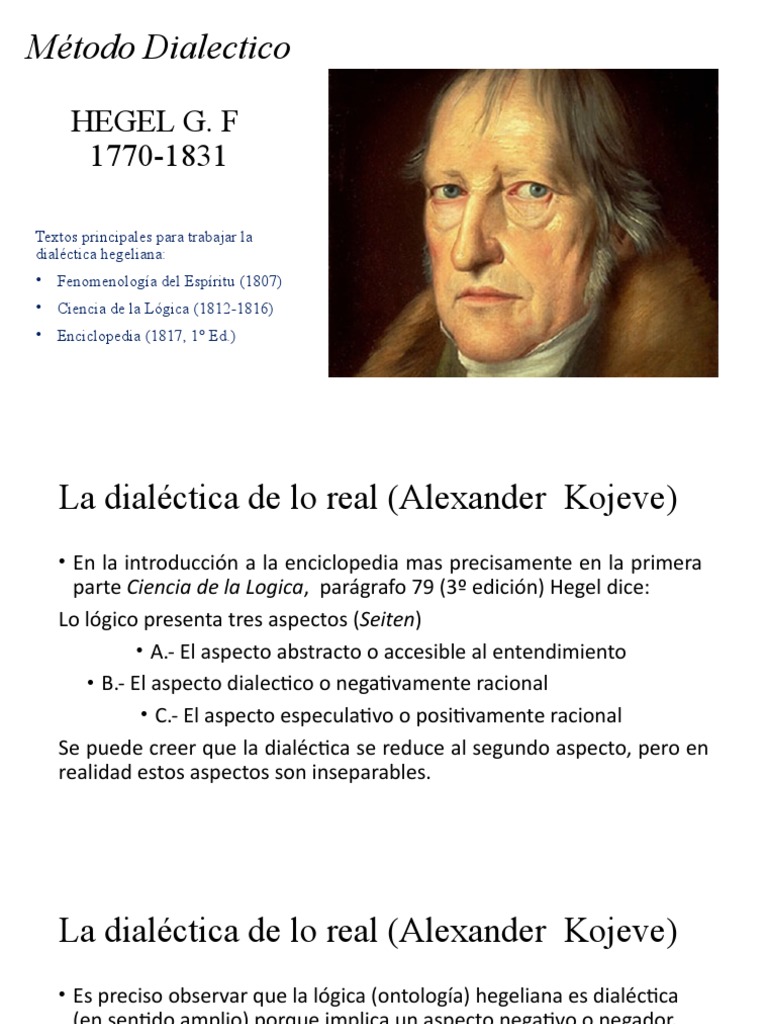 Método Dialectico HEGEL G | PDF | Dialéctico | Georg Wilhelm Friedrich ...