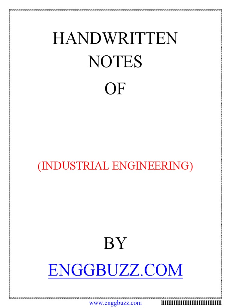 Industrial Engineering Notes | PDF
