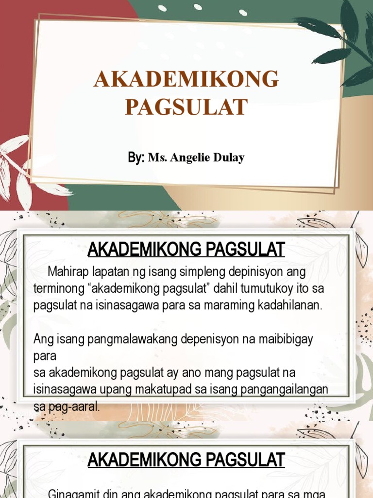 Akademikong Pagsulat | PDF