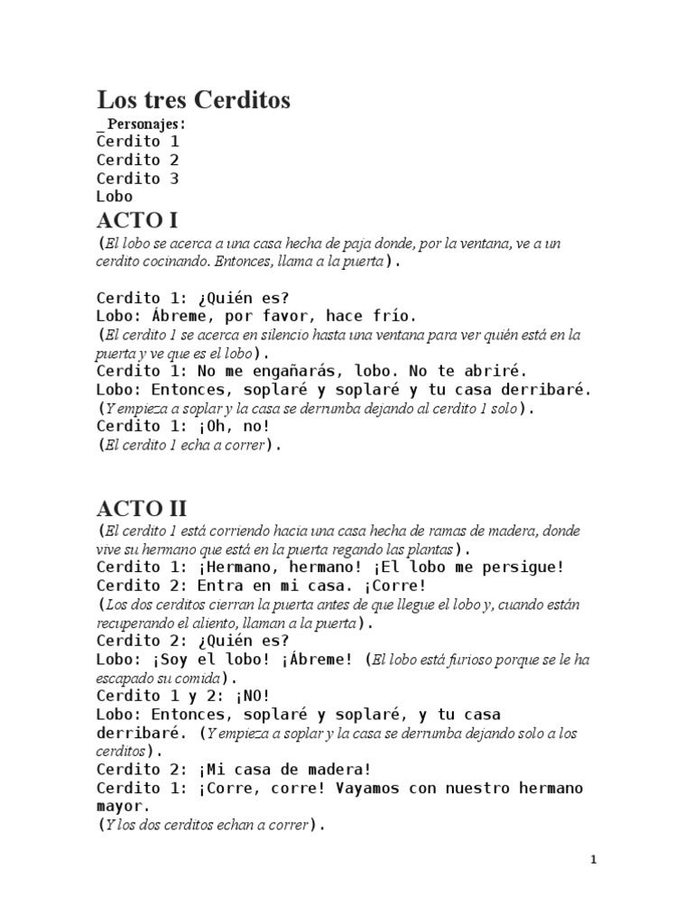 Los Tres Cerditos Pdf